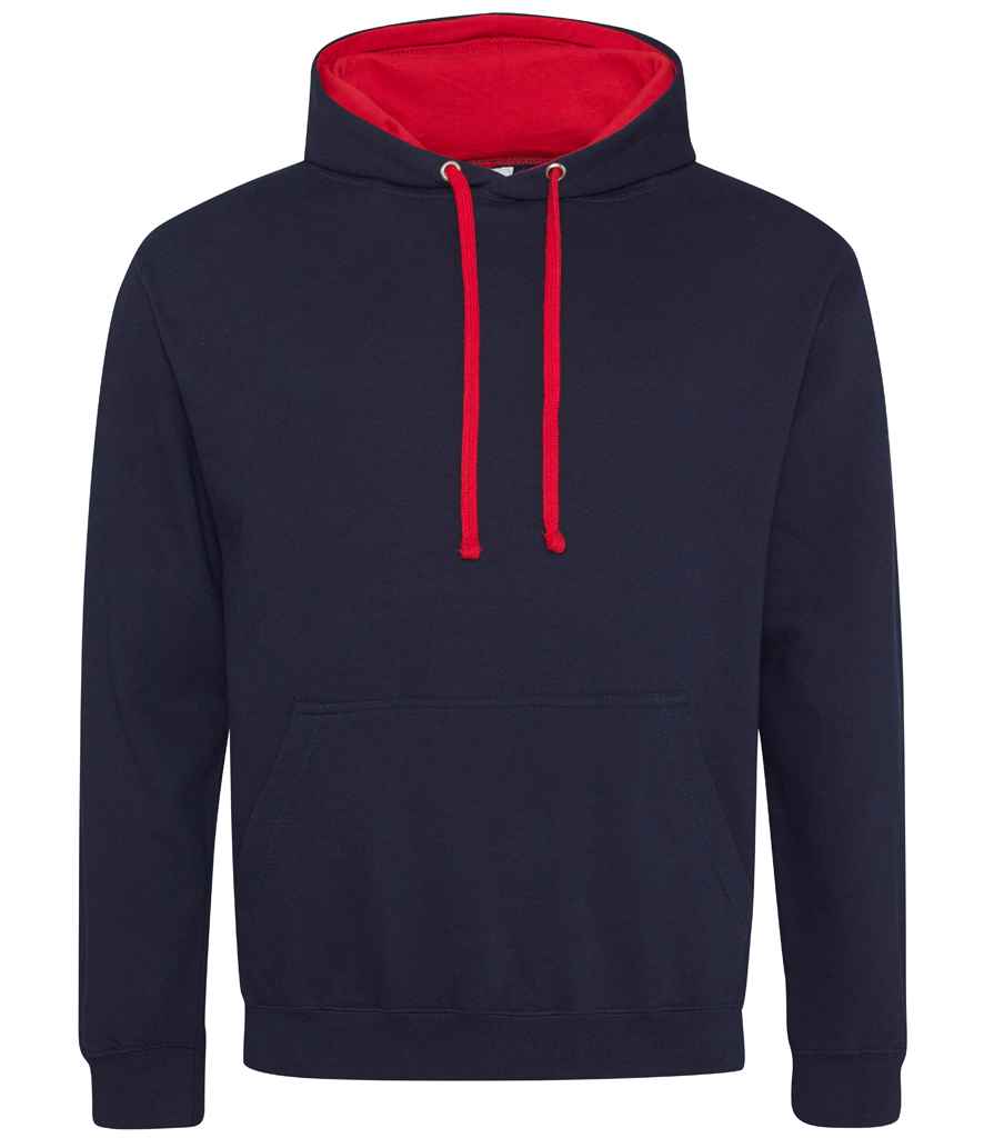 AWDis Varsity Hoodie | New French Navy/Fire Red – Cobra Workwear